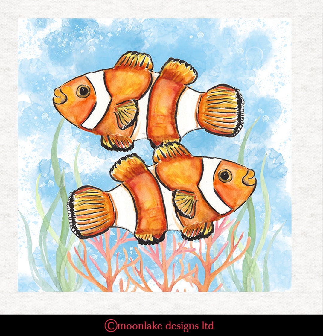 Cartoon Clown Fish.| |fabric Craft Panels 100% Cotton or Polyester - Etsy