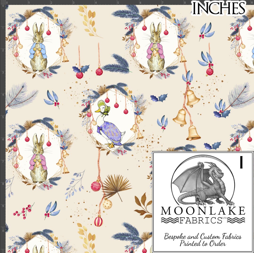 Peter Beatrix Potter Christmas Vintage Look 100% Quality Cotton ...