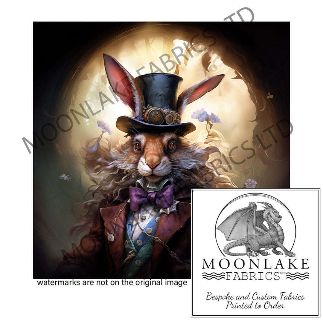 Alice's Wonderland Mad as a March Hare Fabric Craft Panels in 100% ...