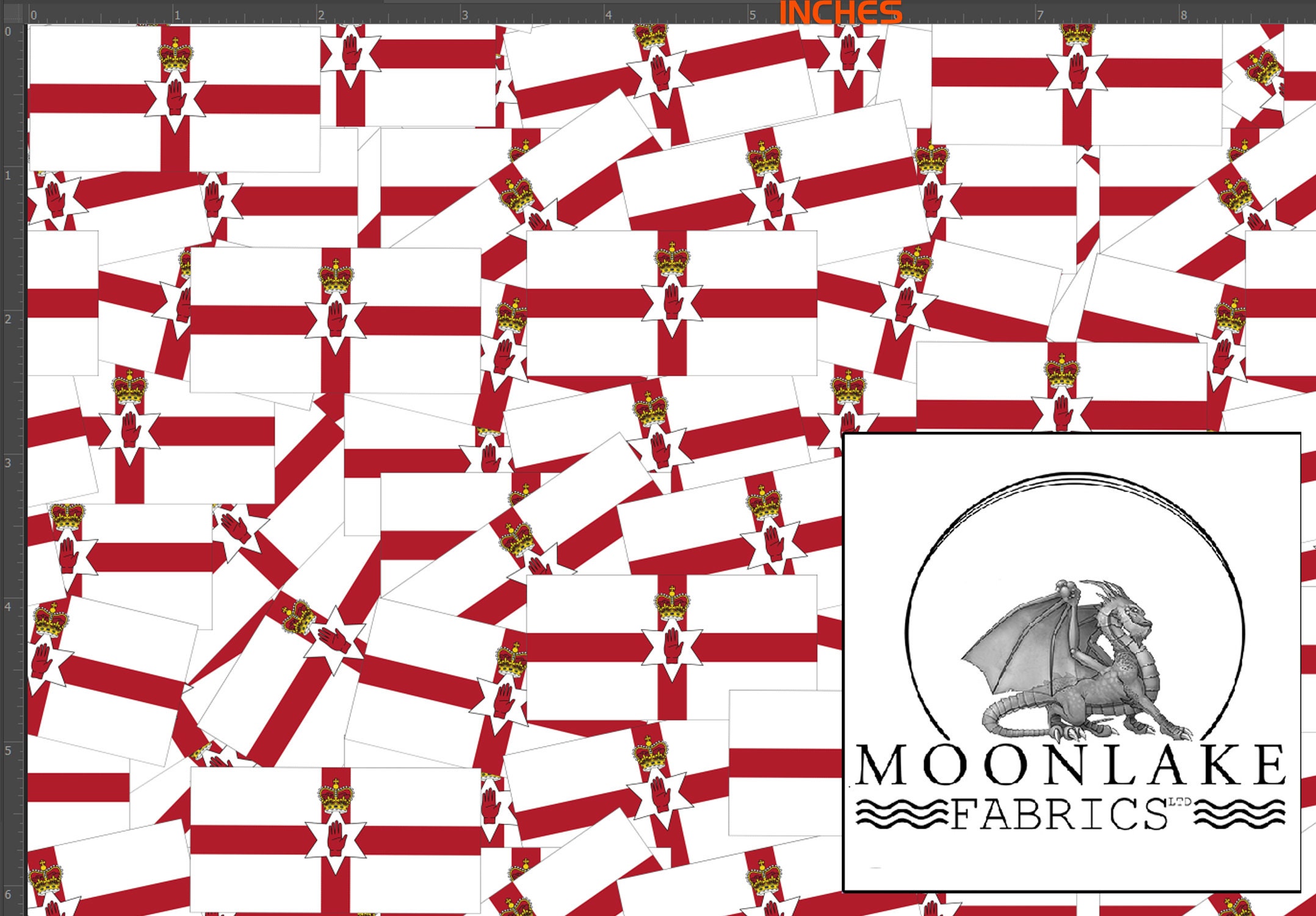 Northern Ireland Flag Tossed All Over Pattern Fabric 100% - Etsy UK