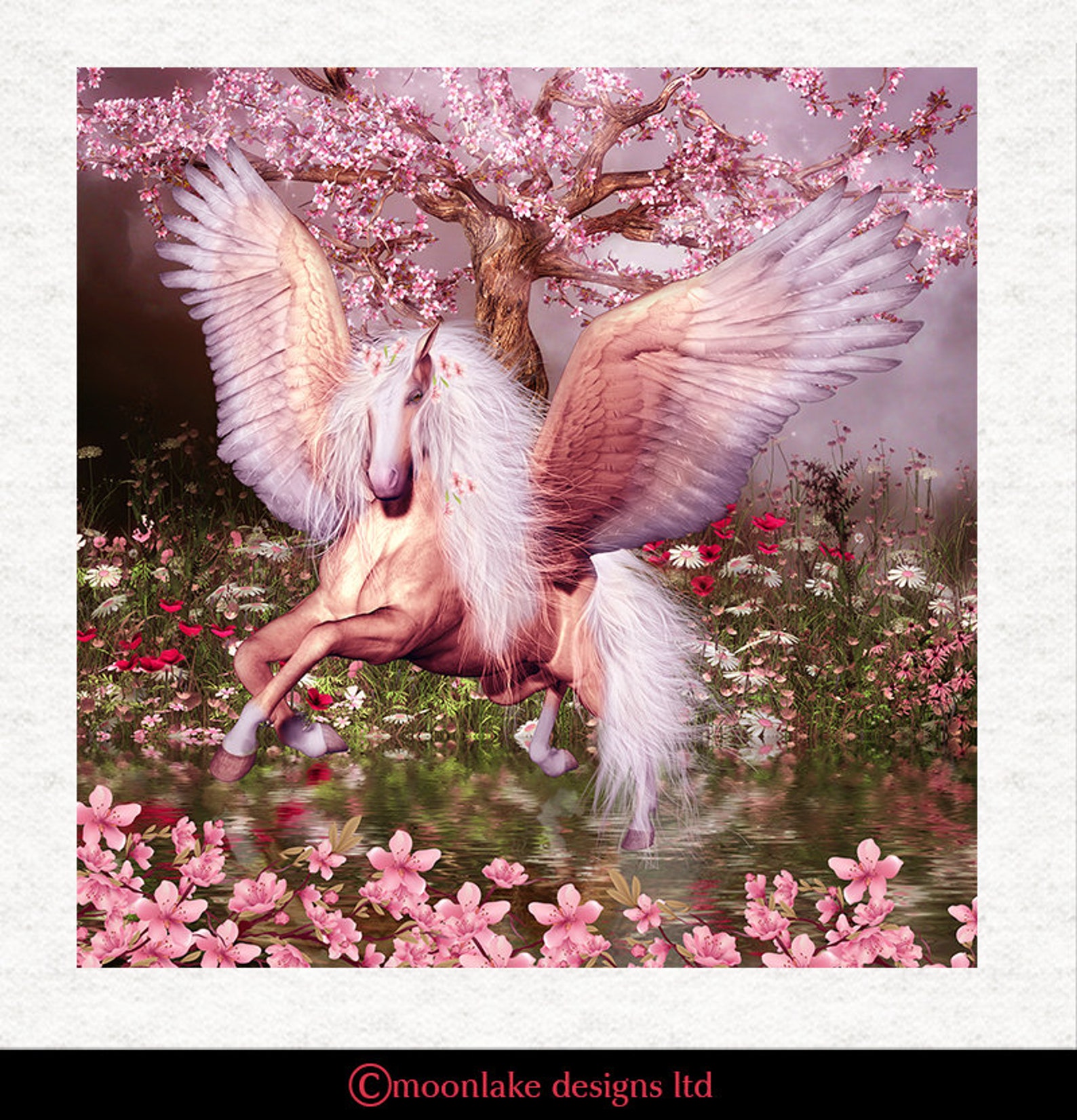 Pegasus. "arianwen" Unicorn Fantasy Art Fabric. Fabric Craft Panels in ...