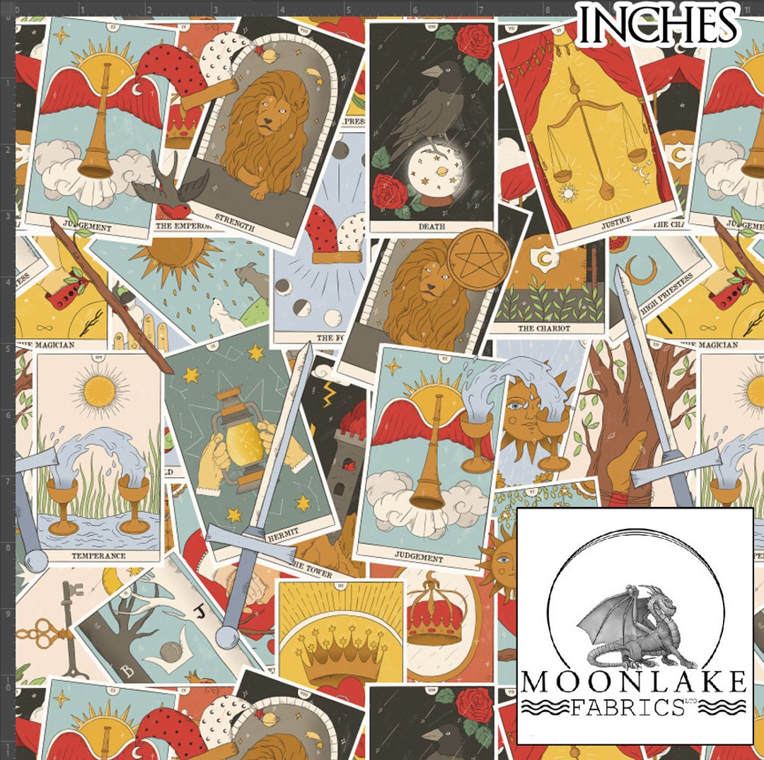 Tarot Card Crowded Fabric 100% Quality Light Cotton Poplin Fabric ...