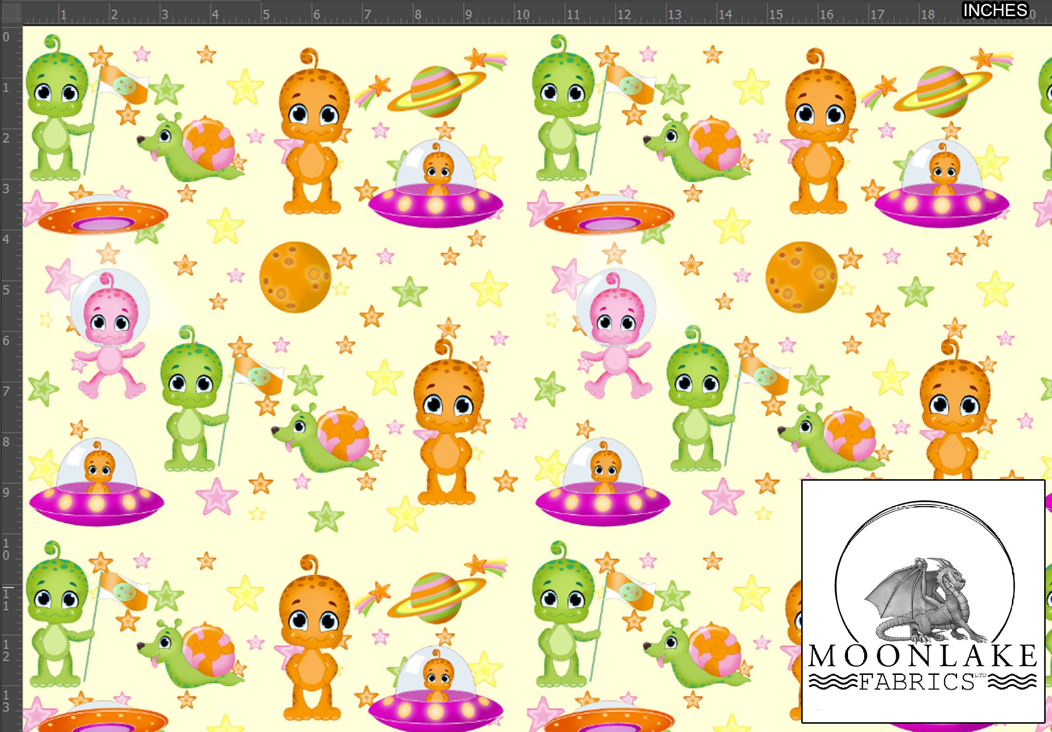 Little Alien's on a Dusky Blue Background Yellow or Pink - Etsy UK