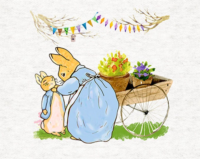 Peter Rabbit Upholstery Sewing Craft Printed Fabric Panels Peter and ...