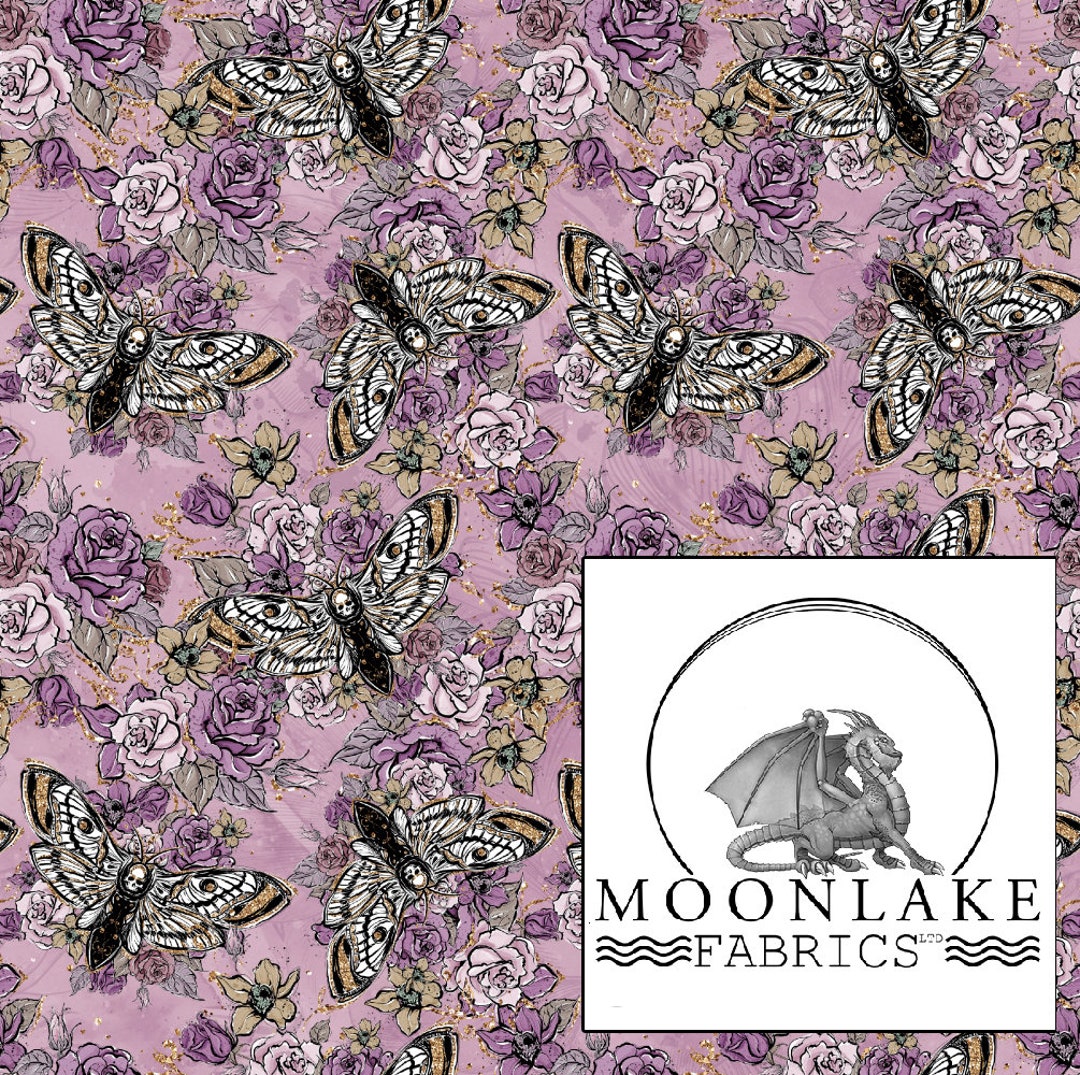 Gothic Night Wish Collection Death Moth Fabric 100% Cotton 130gsm ...