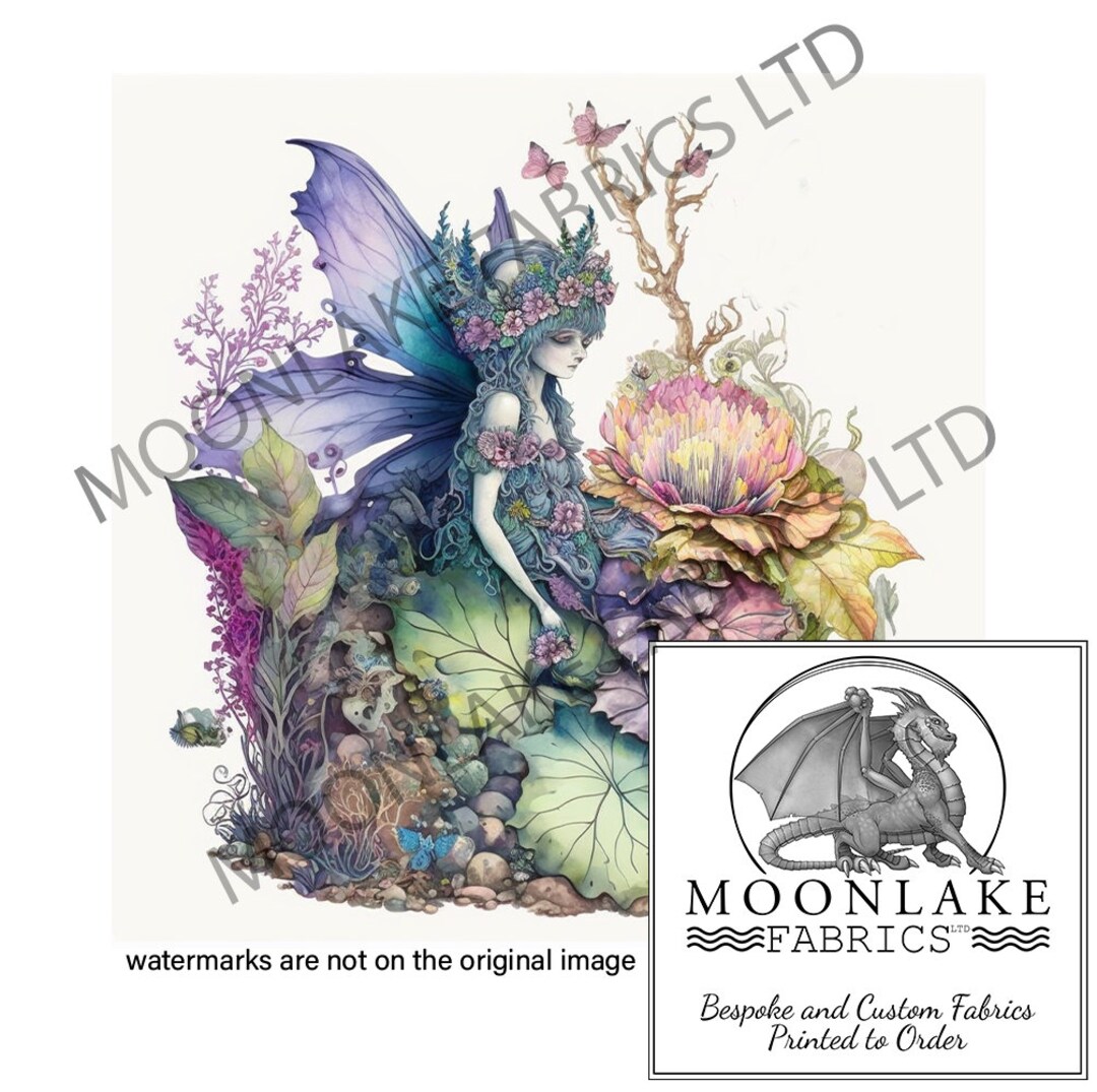 Fairy Linetta 100% Natural Cotton or 290gsm Thick Soft Polyester Fabric ...