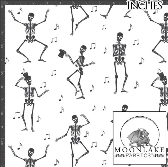 Skeleton Dancer and Music Notes Gothic 100% Quality Cotton - Etsy