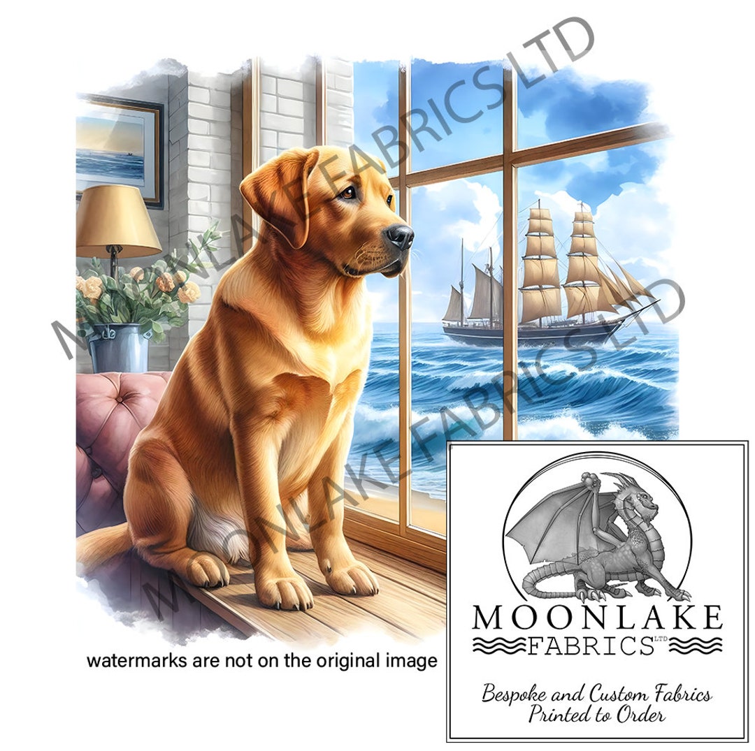 Labrador by the Sea Fabric Craft Panels in 100% Natural Cotton or ...