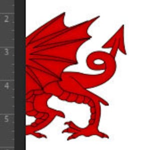 Double Border Welsh Dragon Flags and Daffodils Craft Fabric 100% Cotton ...