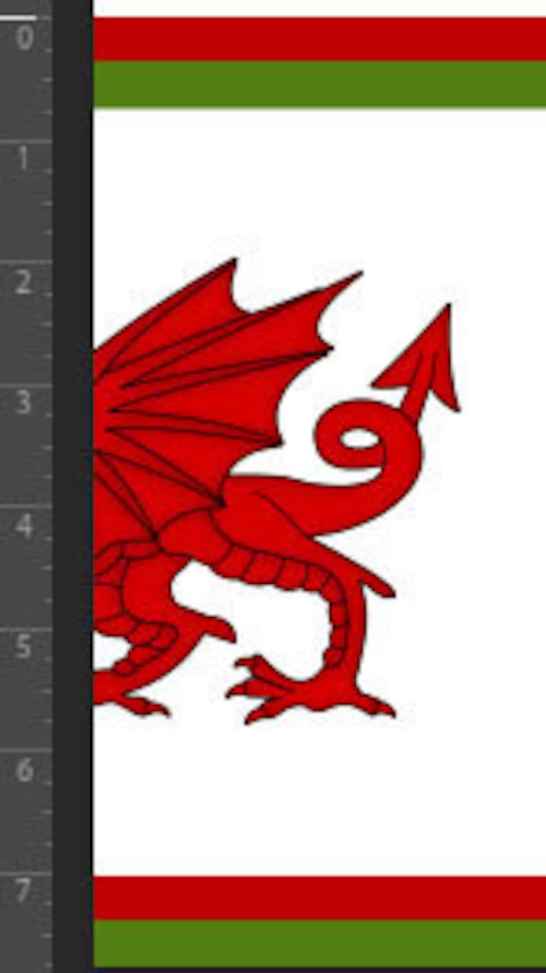 Double Border Welsh Dragon Flags and Daffodils Craft Fabric 100% Cotton ...