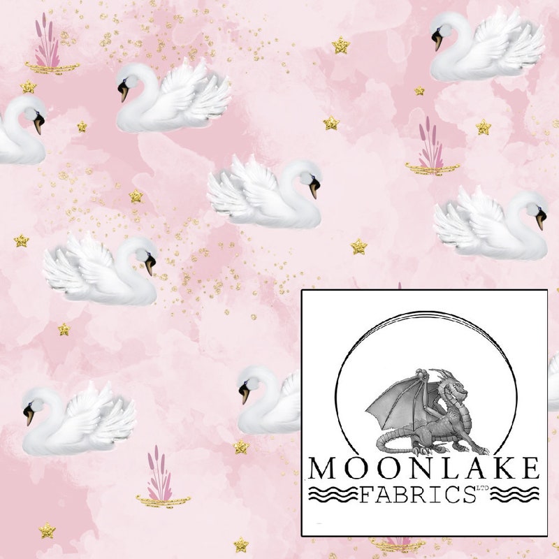 Swan Christmas Fabric - Etsy Australia