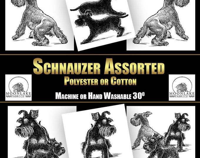 Schnauzers Text Fabric Schnauzer Dog Love Pawprints by ...