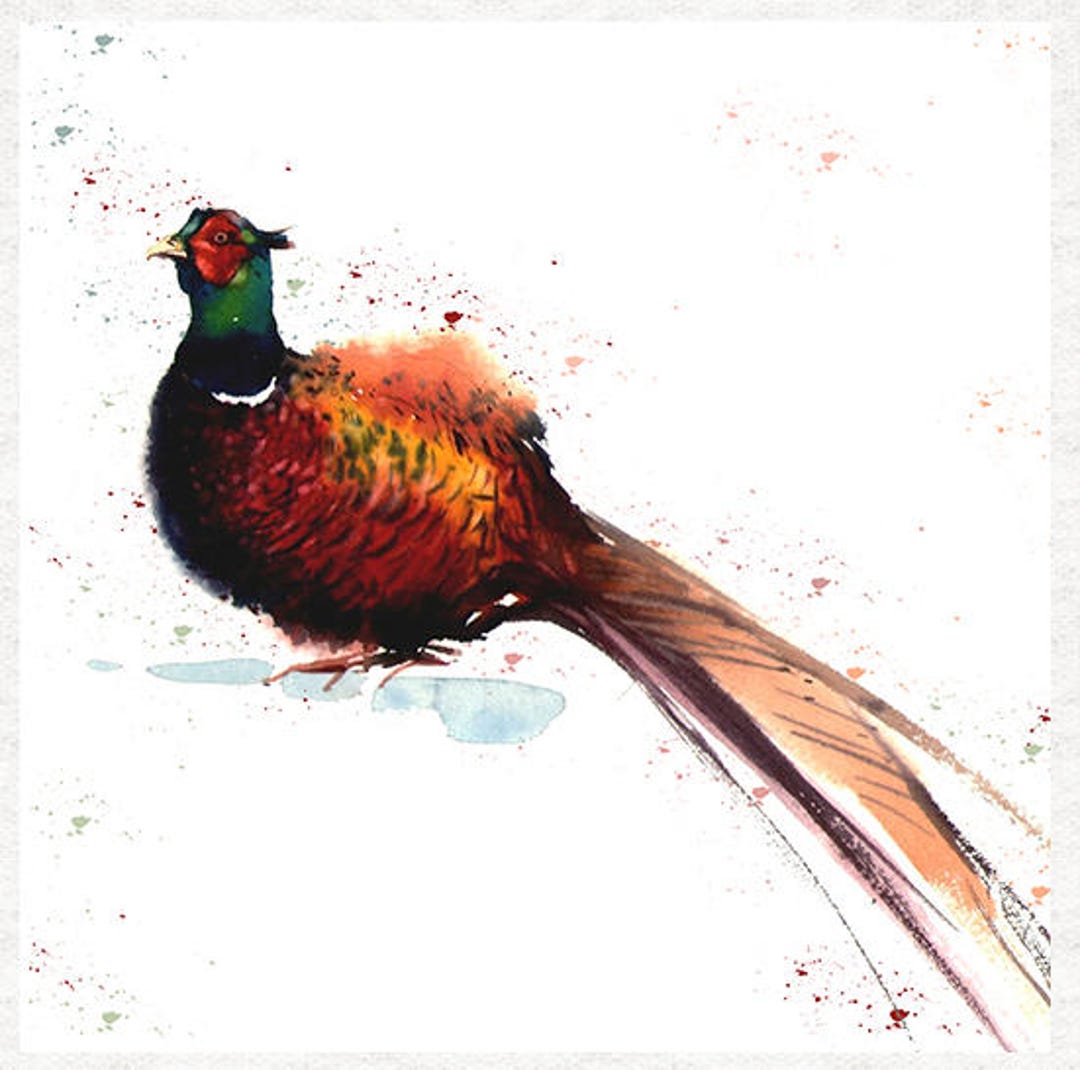 Pheasant Single ,splatter , Fabric Craft Panels in 100% Cotton or ...