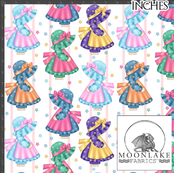 Country Bonnet Girls in Various Tones 100% Quality Cotton | Etsy