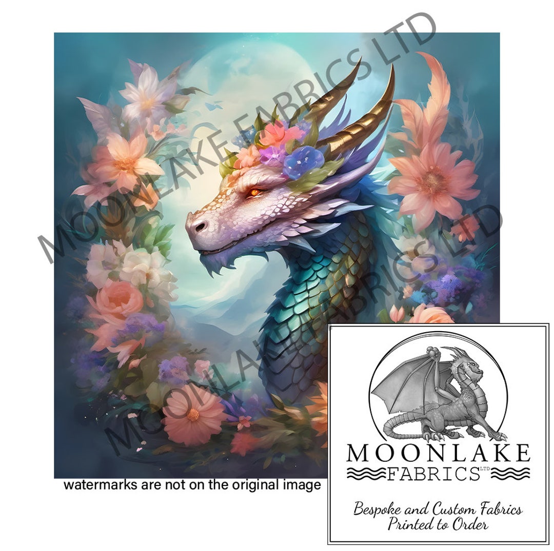 Dragon "pearl" - Fabric Craft Panels in 100% Cotton or Polyester - Etsy