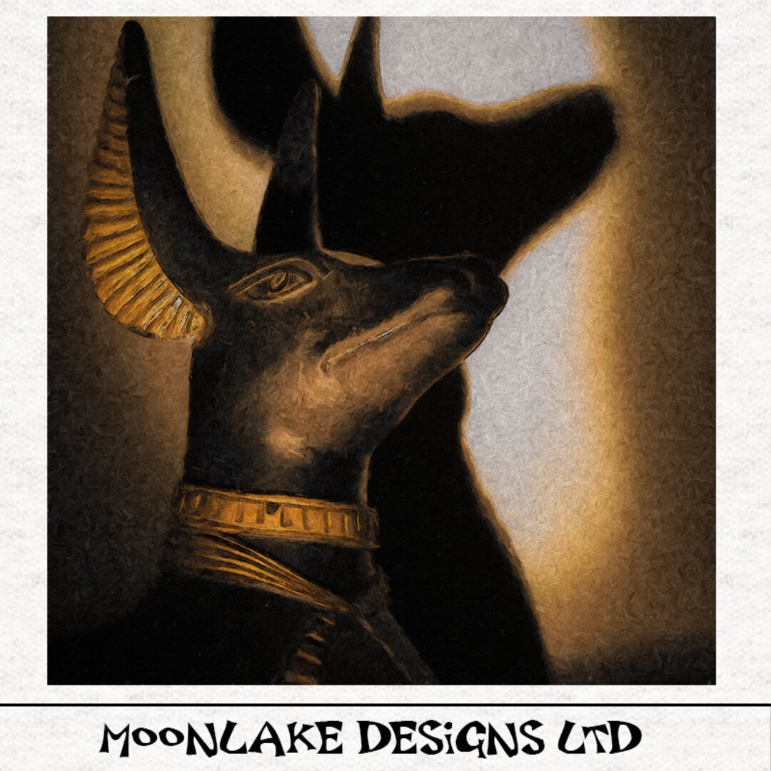 Anubis, Egyptian Anubis Fantasy Art Fabric. Fabric Craft Panels in 100% ...