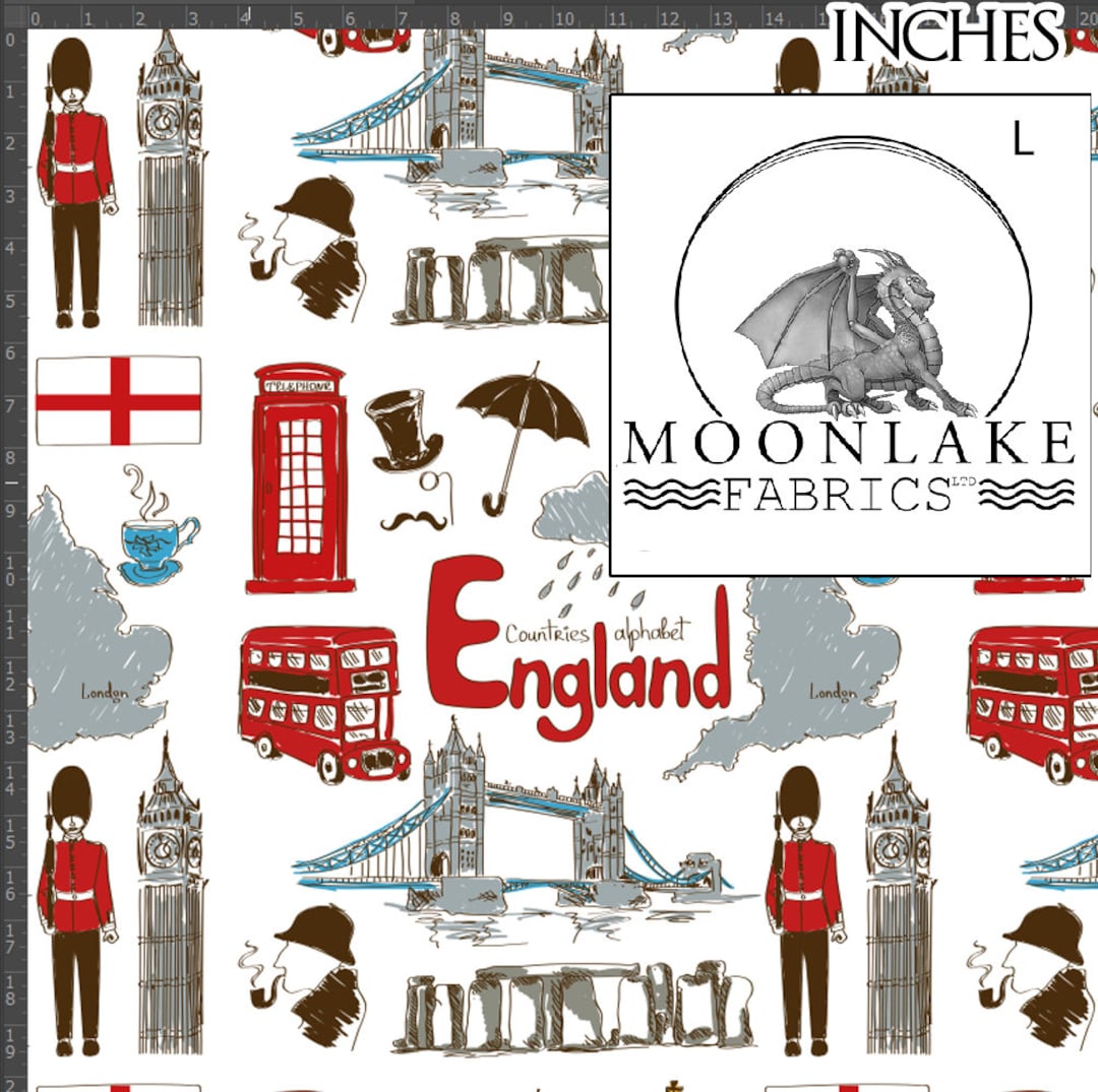 England, English Items 100% Quality Cotton Poplin Fabric -size: 111 ...