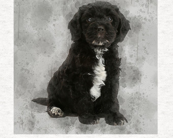 Cockapoo Fabric Cockapoo Florals Cream White Dog Turquoise by ...