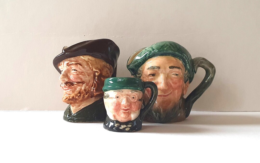 Antique Mini Character Jugs and Mug, by Royal Doulton, Two Small (robin ...