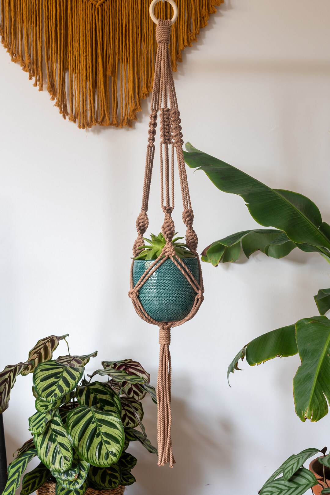 Mocha Macramé Plant Hanger 40 100cm Long - Etsy