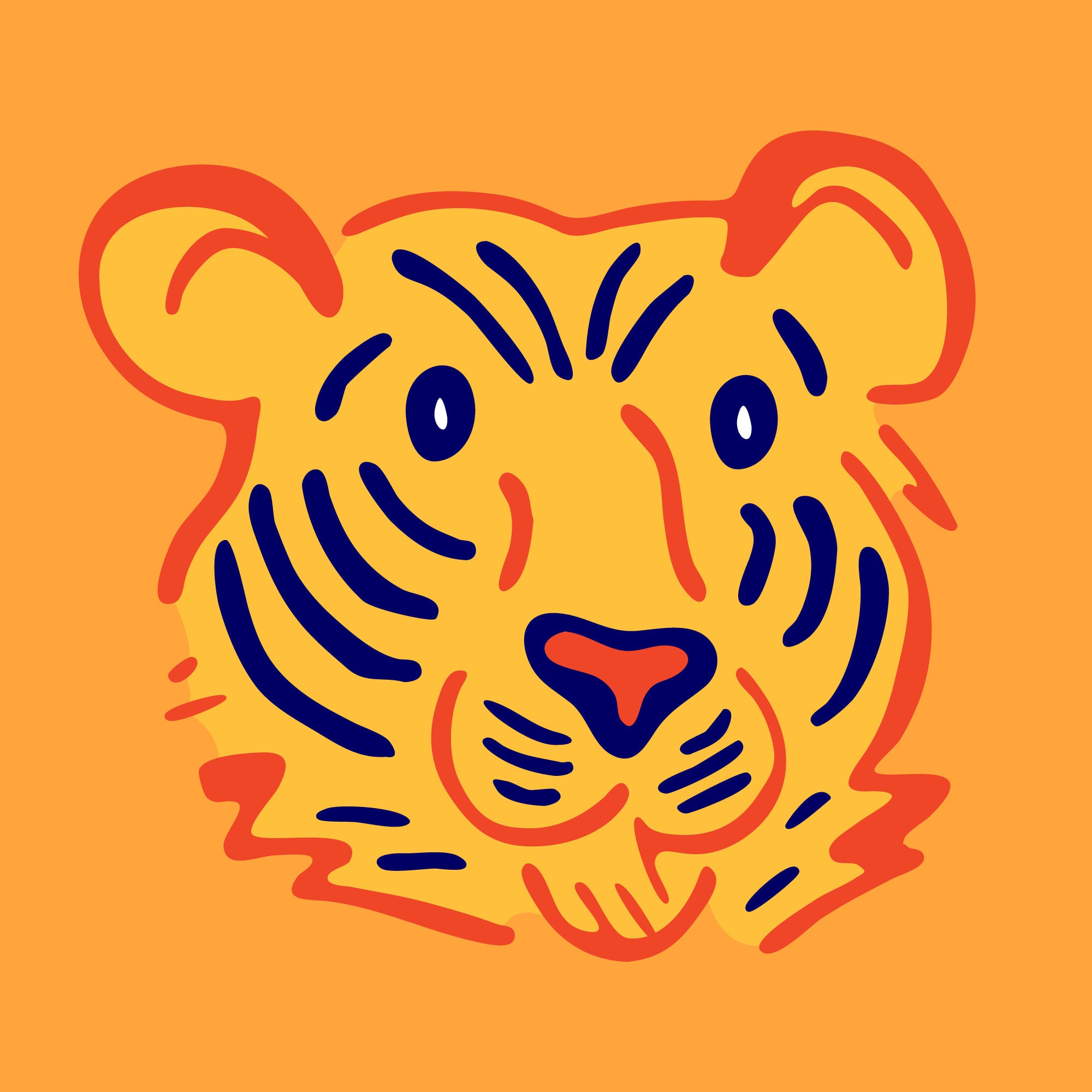 Furry Tiger Portrait 13"x13" Art Print (free US Shipping!) by Eddie ...