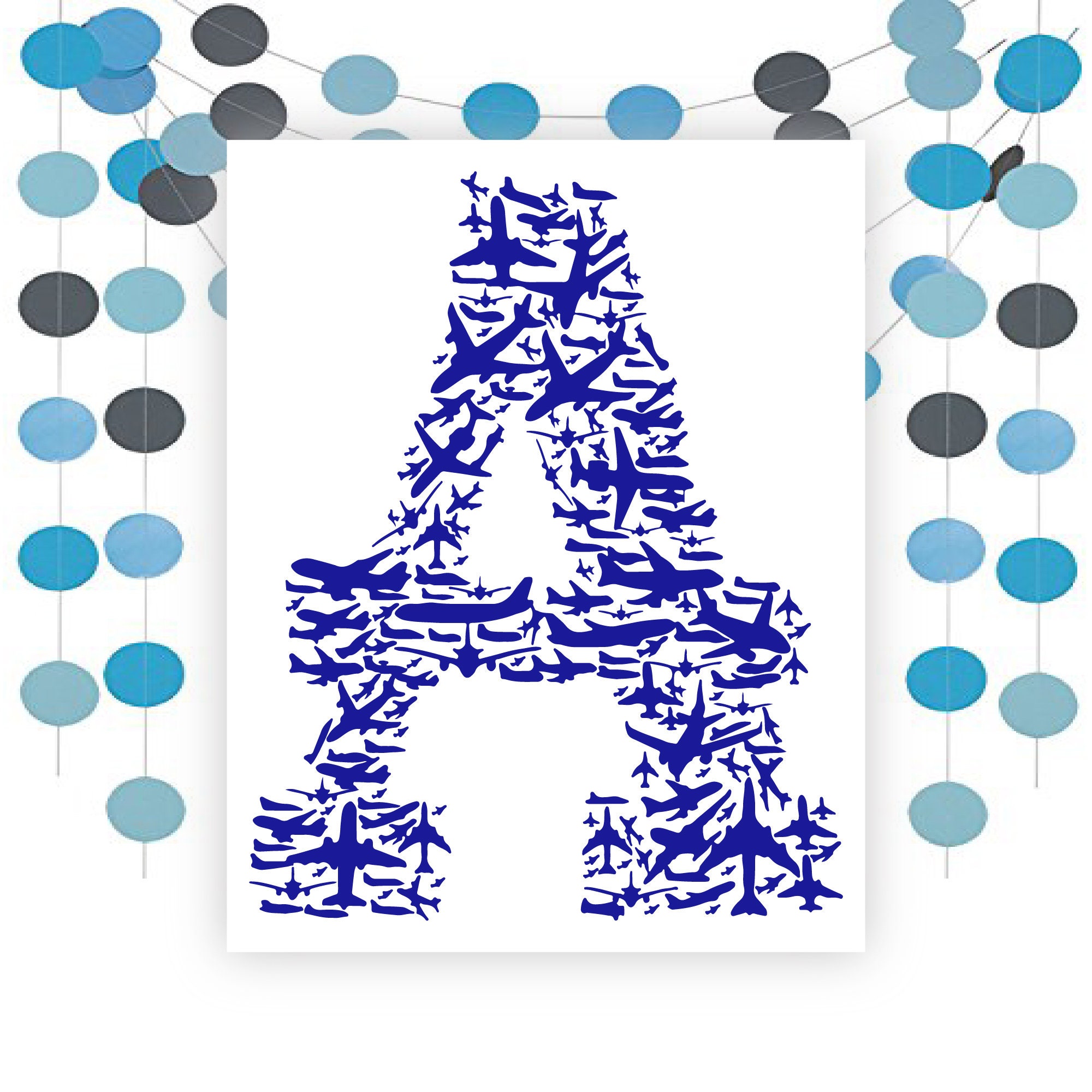 Airplane Decor Aviation Gifts Letter Prints Initials Wall - Etsy