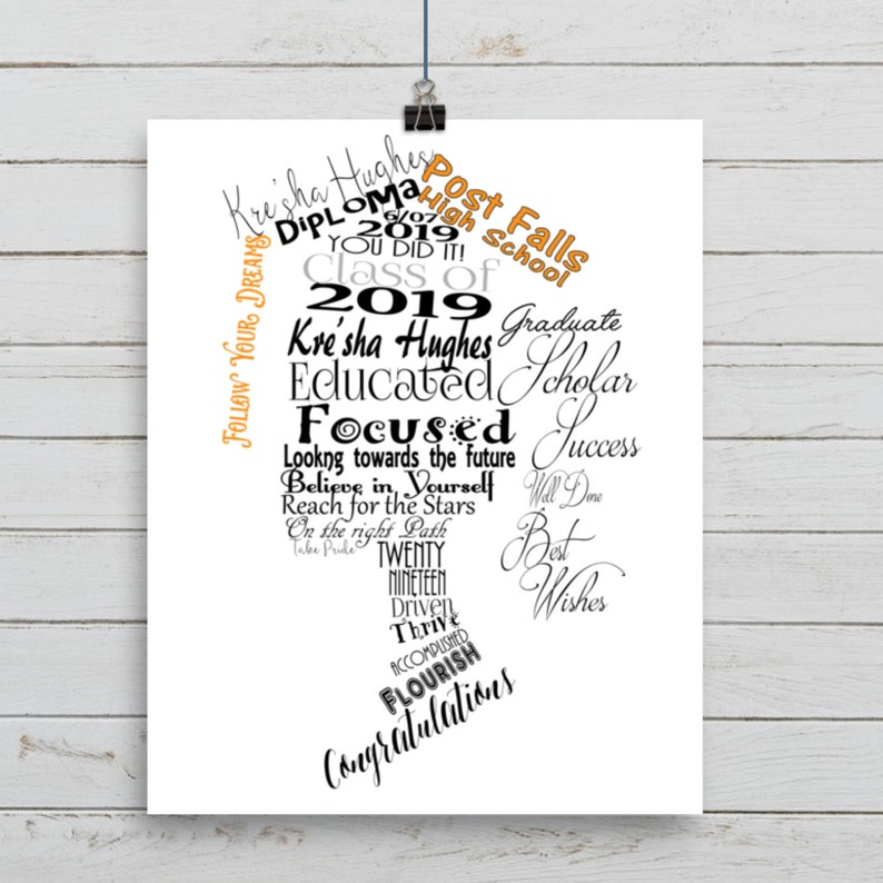 Personalized Graduation Gift Class of 2020 Graduation Art | Etsy