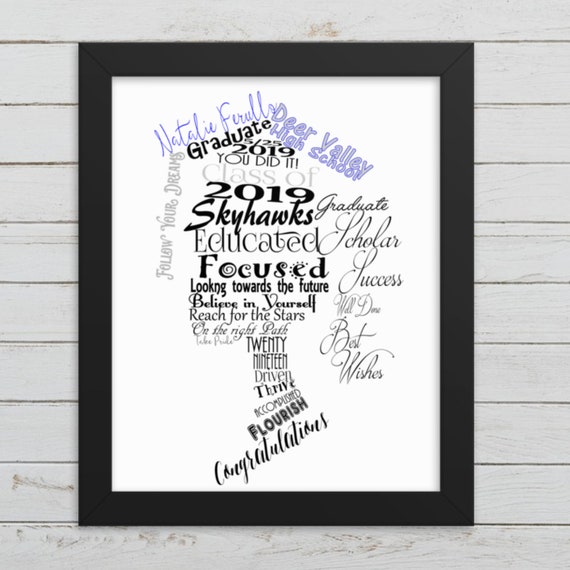Personalized Graduation Gift Class of 2020 Graduation Art | Etsy