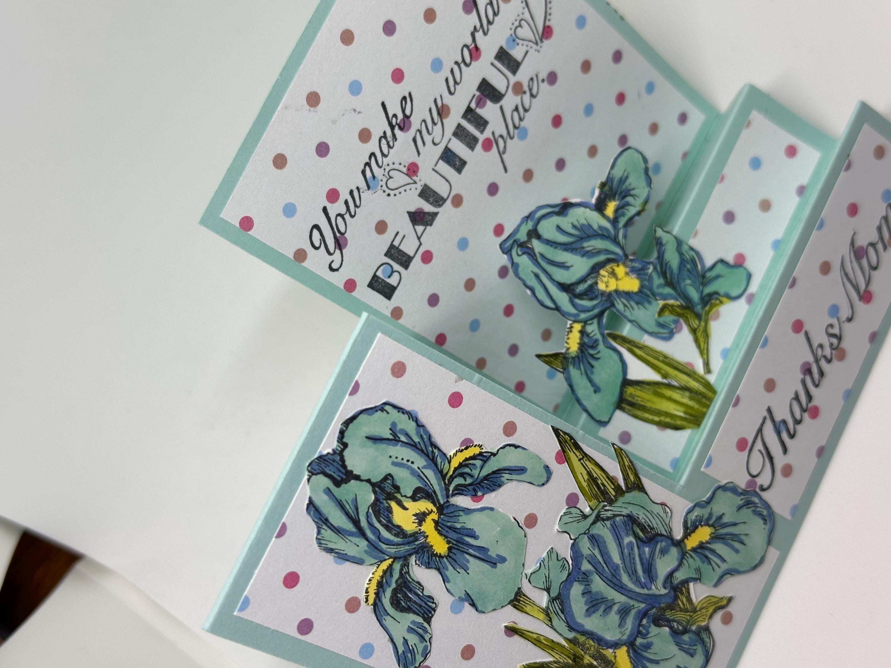 Mother’s Day Iris Step Card - Dimensional Greeting Card - Etsy