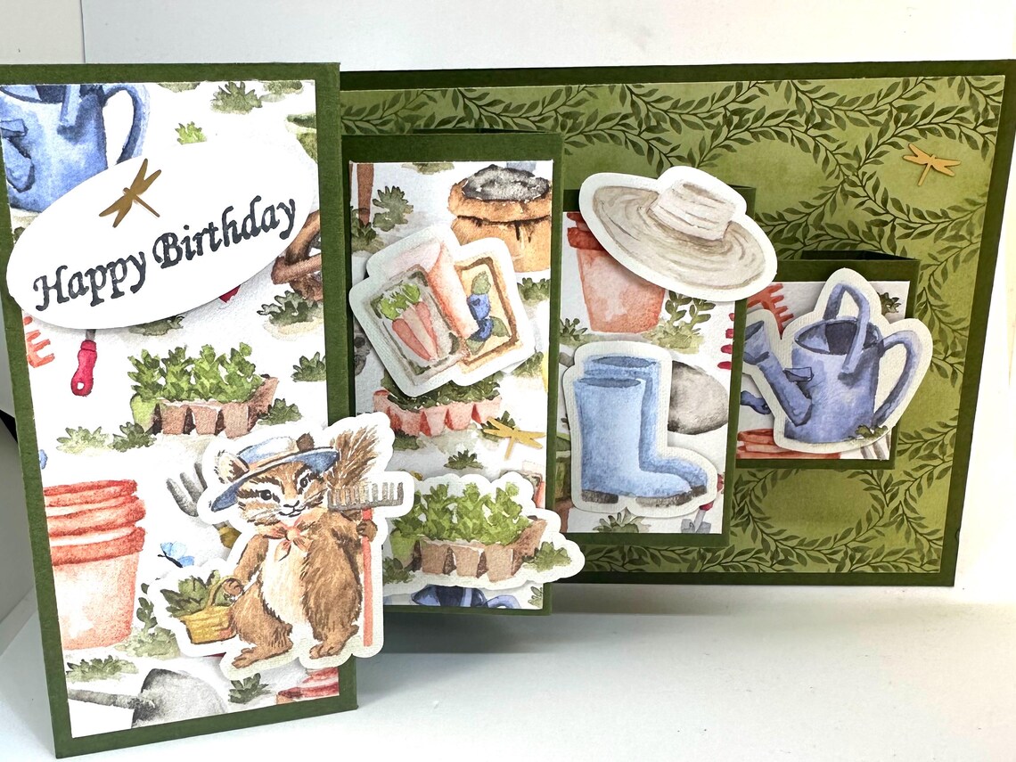 Birthday Beatrix Potter Style Triple Tower Card - Dimensional Greeting ...