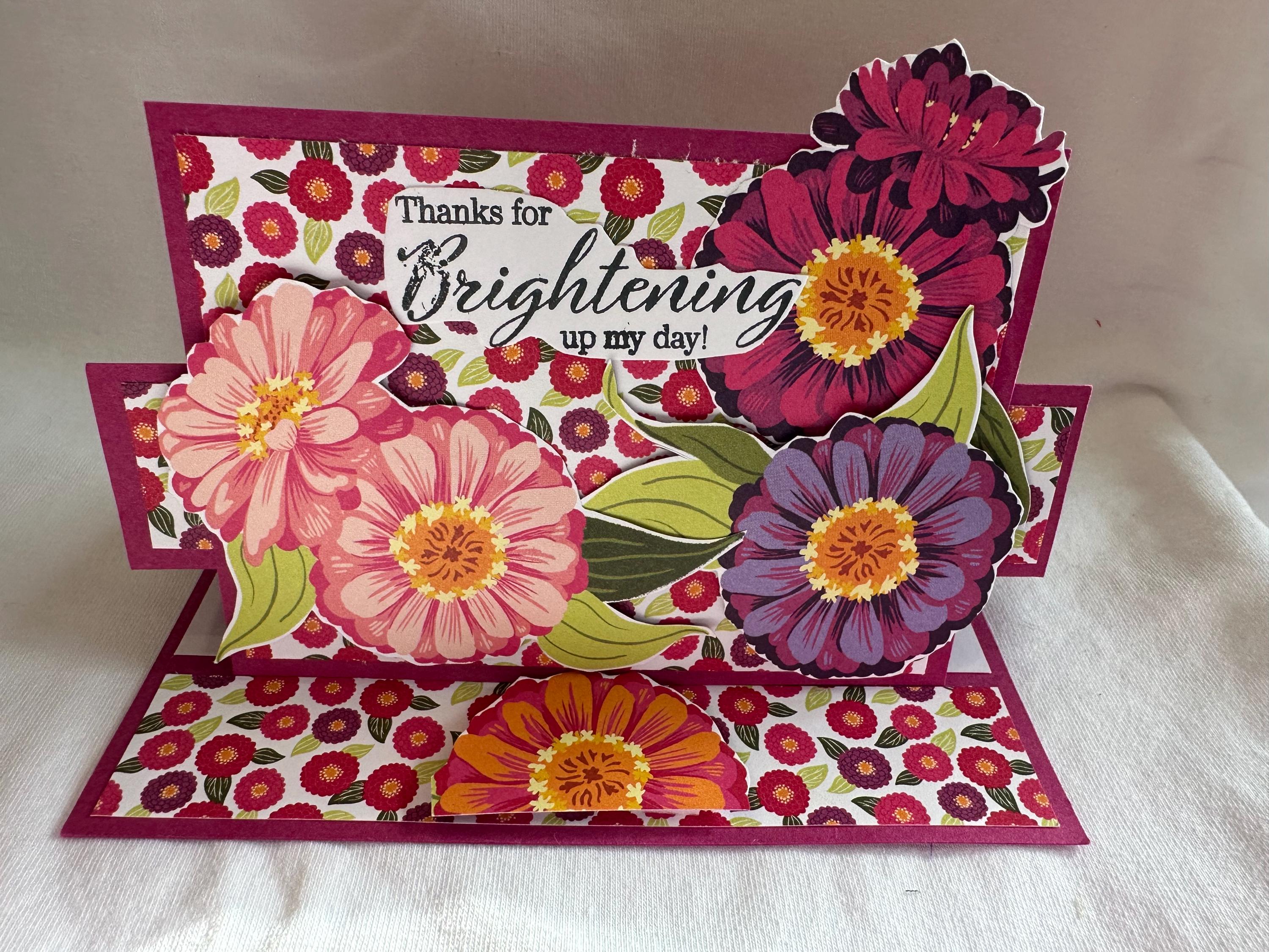 Thank You Flower Easel Card - Dimensional Greeting Card - Etsy