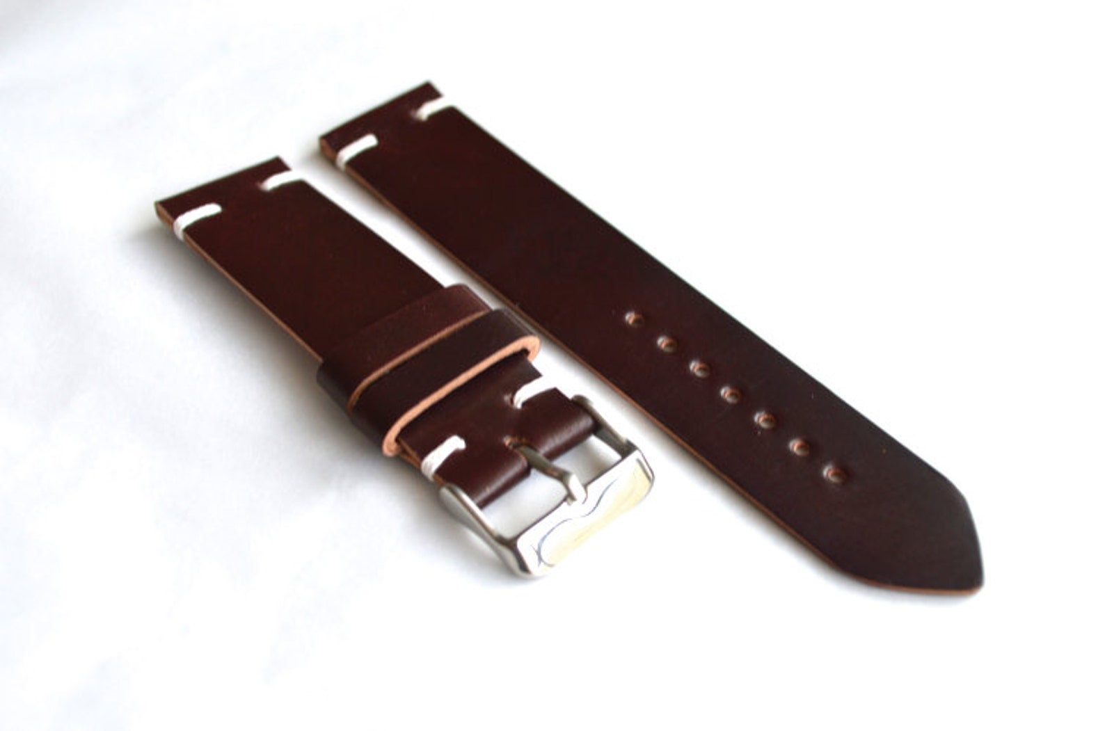 Horween No.8 Shell Cordovan Burgundy Watch Strap Band 18mm, 19mm, 20mm ...