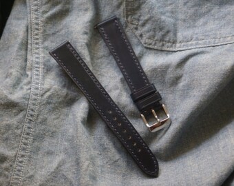 Horween Navy Blue Shell Cordovan Watch Strap Band 18mm 19mm | Etsy