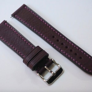 Custom Burgundy/ Violet Watch Strap 16mm, 17mm, 18mm, 19mm, 20mm, 21mm ...