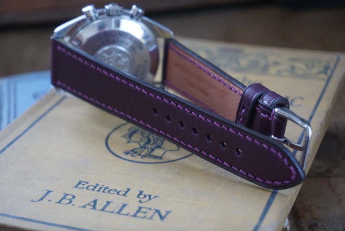 Custom Burgundy/ Violet Watch Strap 16mm 17mm 18mm 19mm - Etsy