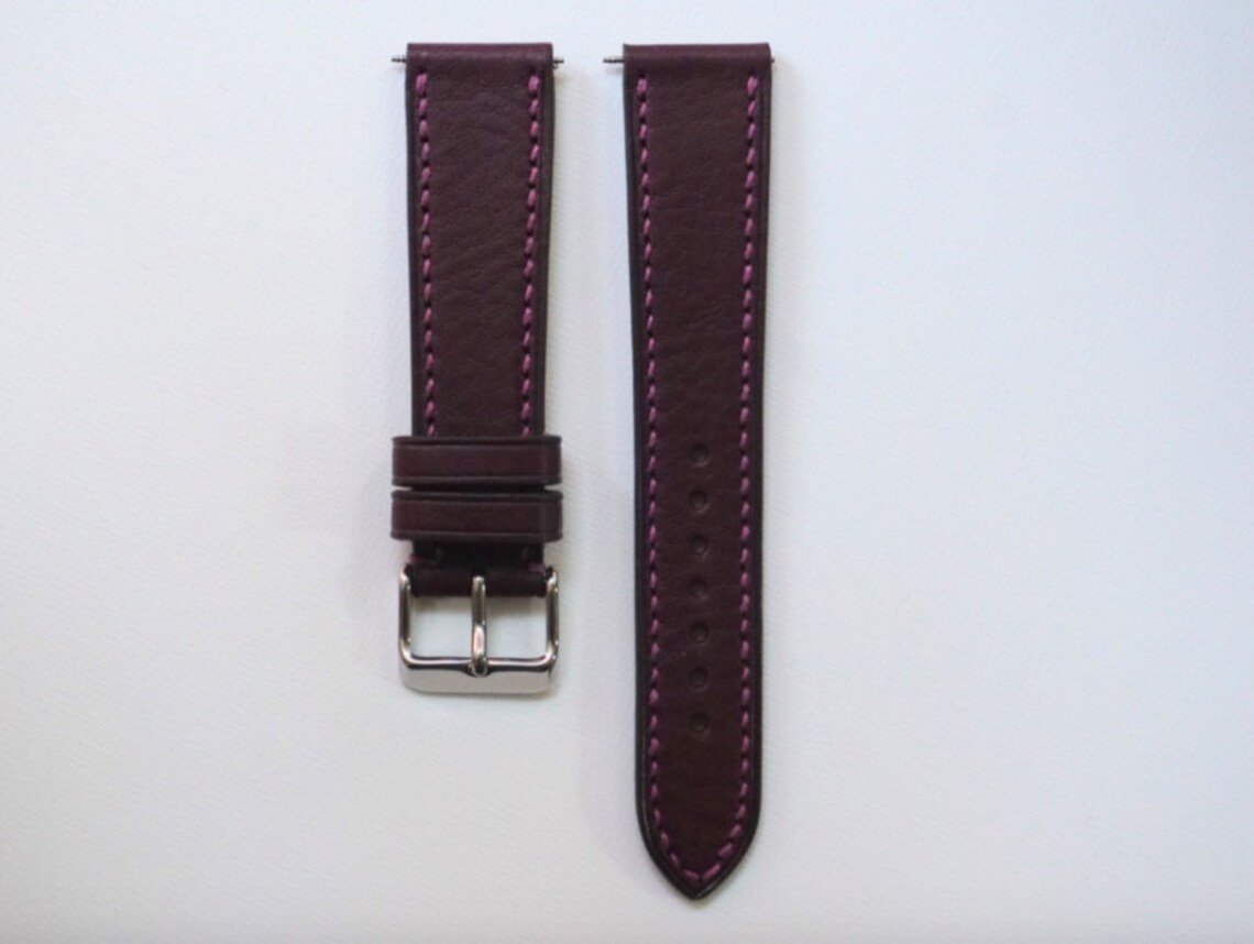 Custom Burgundy/ Violet Watch Strap 16mm 17mm 18mm 19mm - Etsy