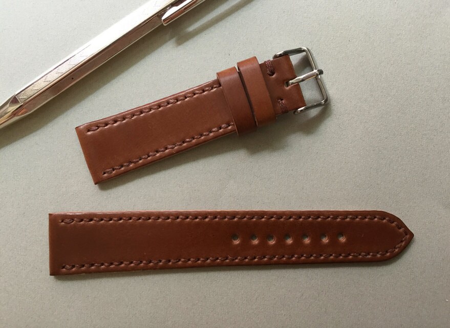 Horween Bourbon Colour Shell Cordovan Watch Strap Band in 18mm 19mm 20m ...