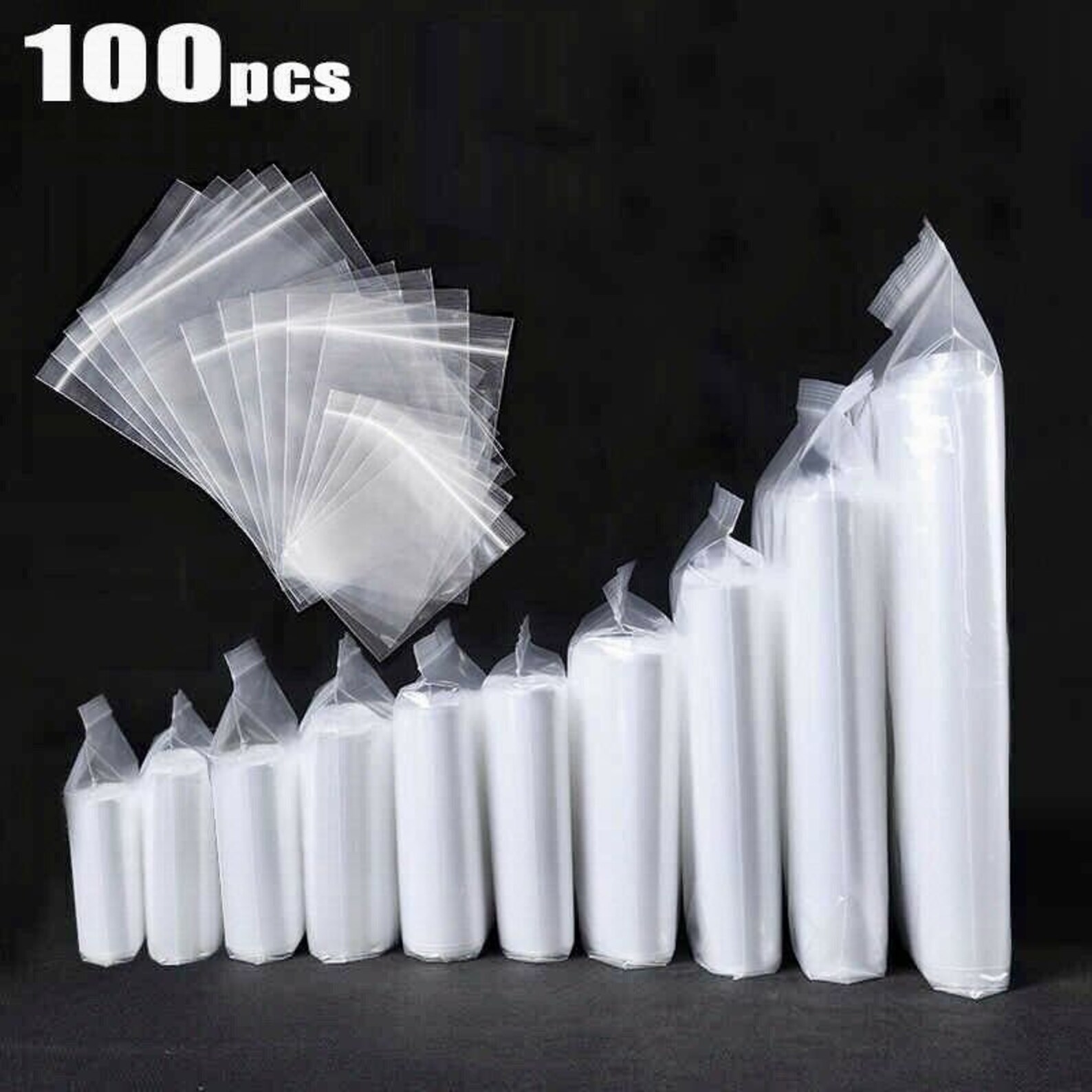 100 Clear Reclosable Zip Lock Plastic Ziplock Bags Poly - Etsy