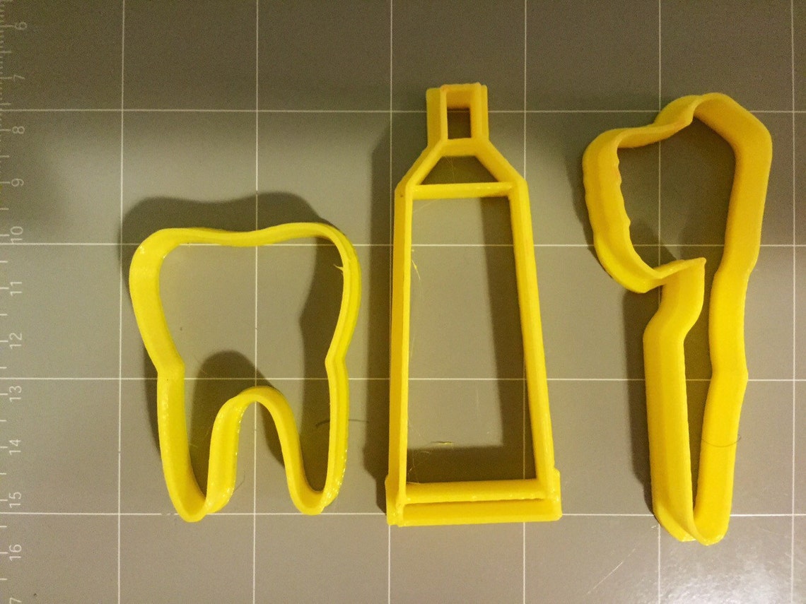 Tooth Toothbrush and Toothpaste Cookie Cutter set Fast - Etsy
