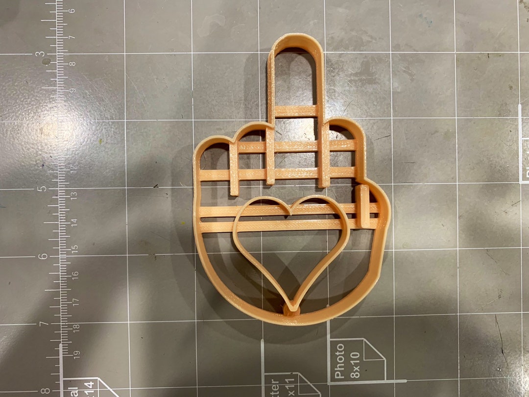 Middle Finger With Heart Imprint Cookie Cutter- Fast Shipping - Sharp ...