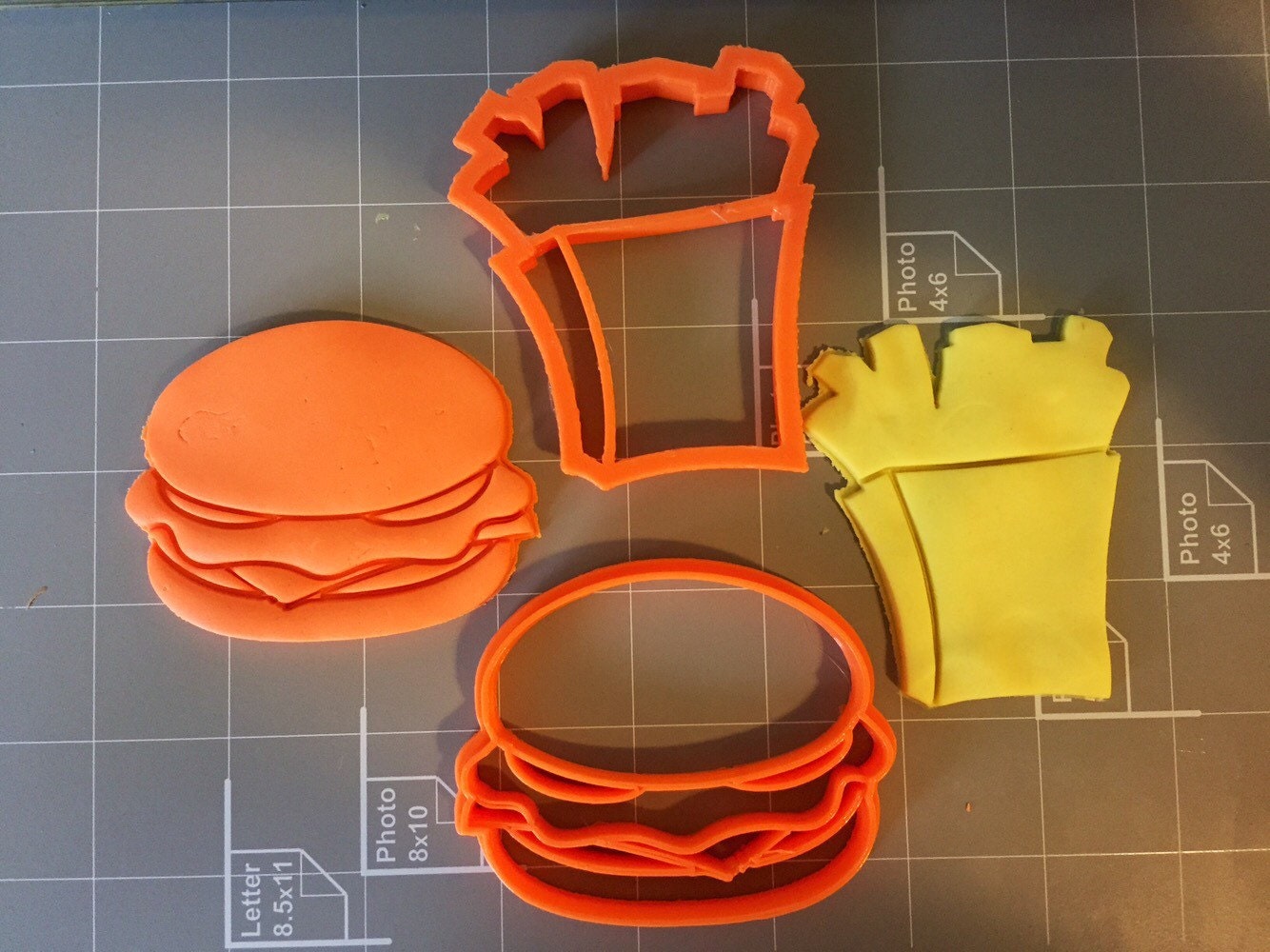 Burger and Fries Cookie Cutter (set)- Fast Shipping - Sharp Edges ...