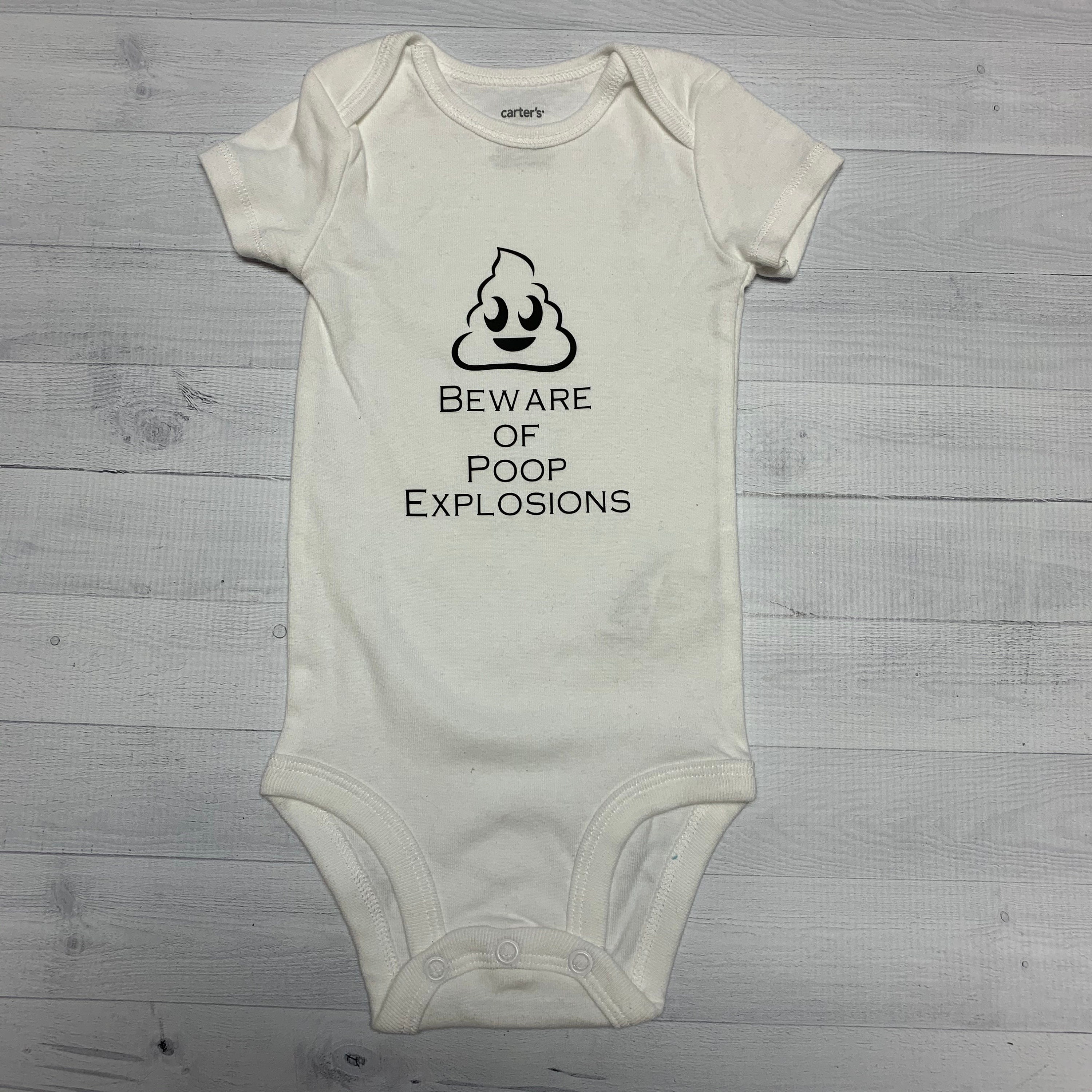 Beware of poop explosions onsies Baby bodysuit/poop | Etsy