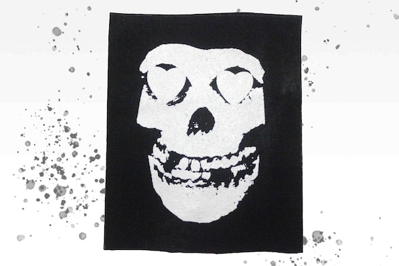 THE MISFITS Heart Eyes Hand Silk Screen Print Fiend Skull - Etsy
