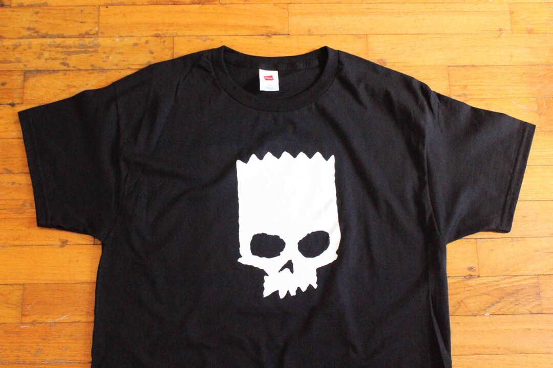 BART SIMPSON X ZERO Mashup Skull Skateboard Custom Hand Screen Printed ...