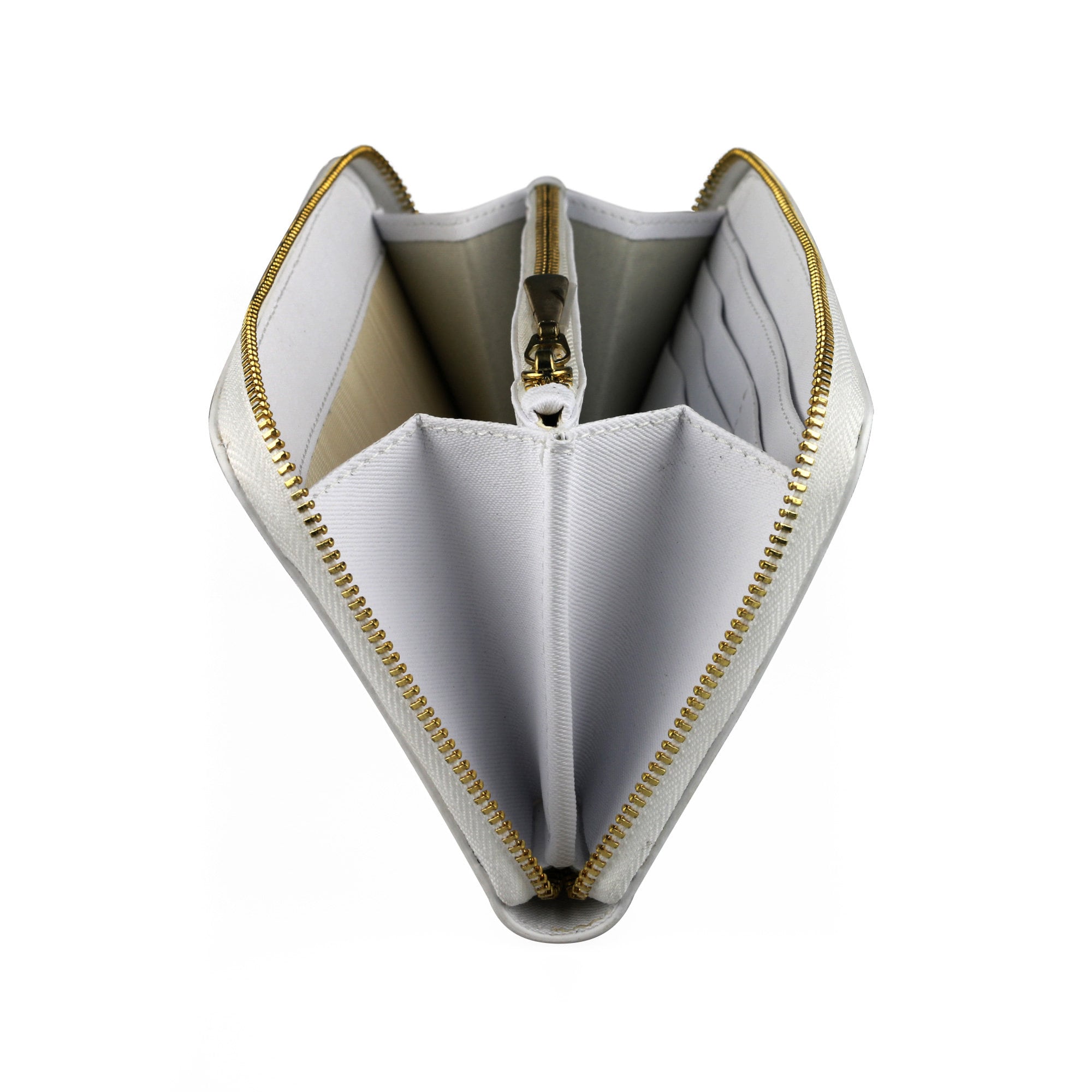 White leather wallet for women all-around zipper wallet | Etsy