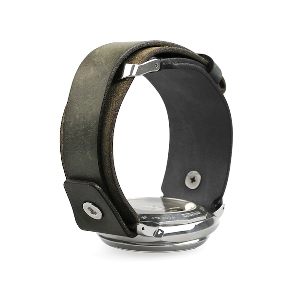 Wide Leather Cuff - Etsy