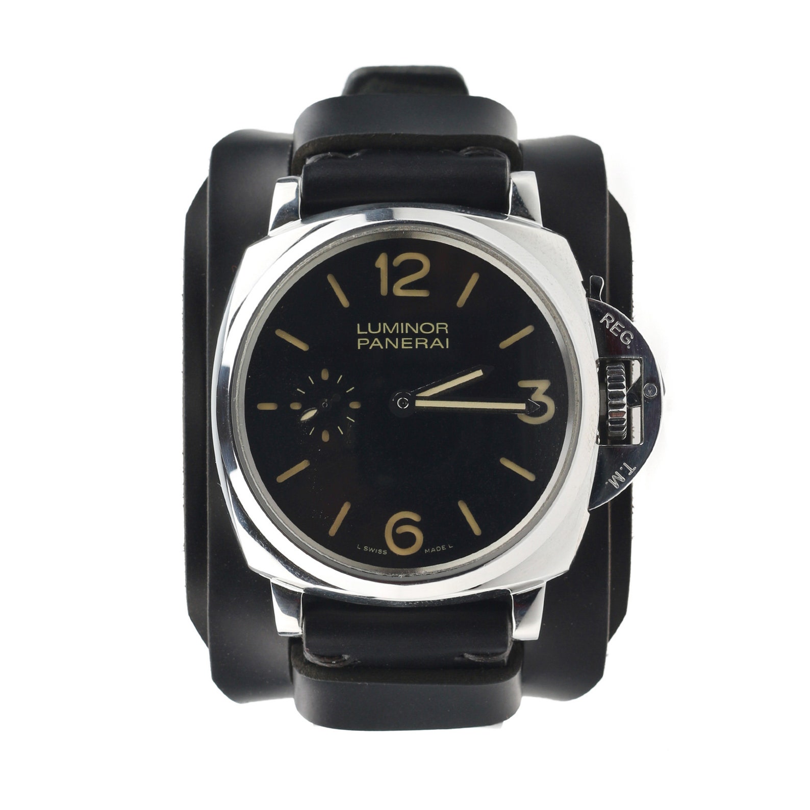 Wide Watch Cuff in Black Leather With Silver Pin Buckle and - Etsy