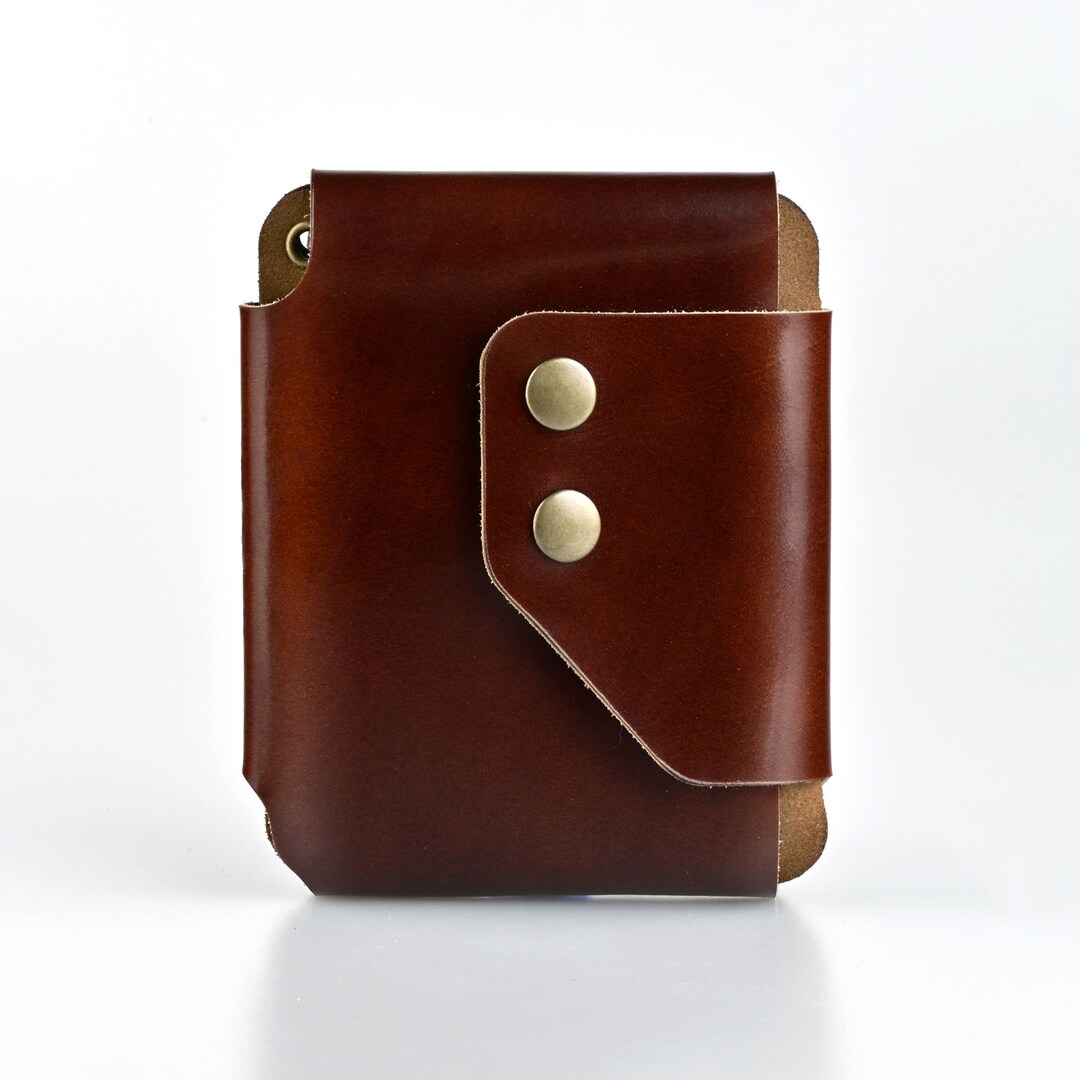 AirTag Minimal EDC Burgundy Leather Wallet Smartcard Smarttag Pocket ...