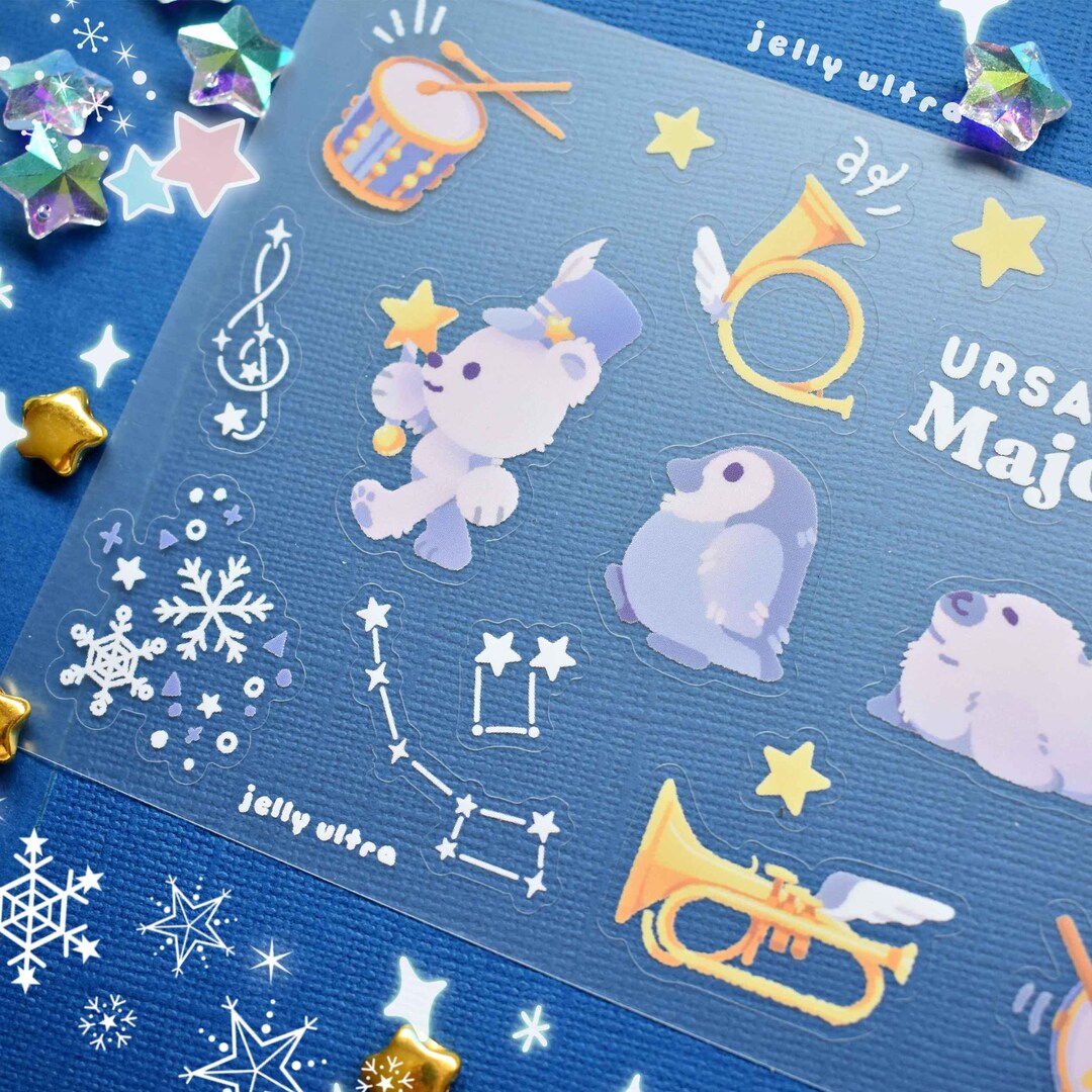 Ursa Majorette Clear Matte Sticker Sheet Winter Arctic Baby Harp Seal ...