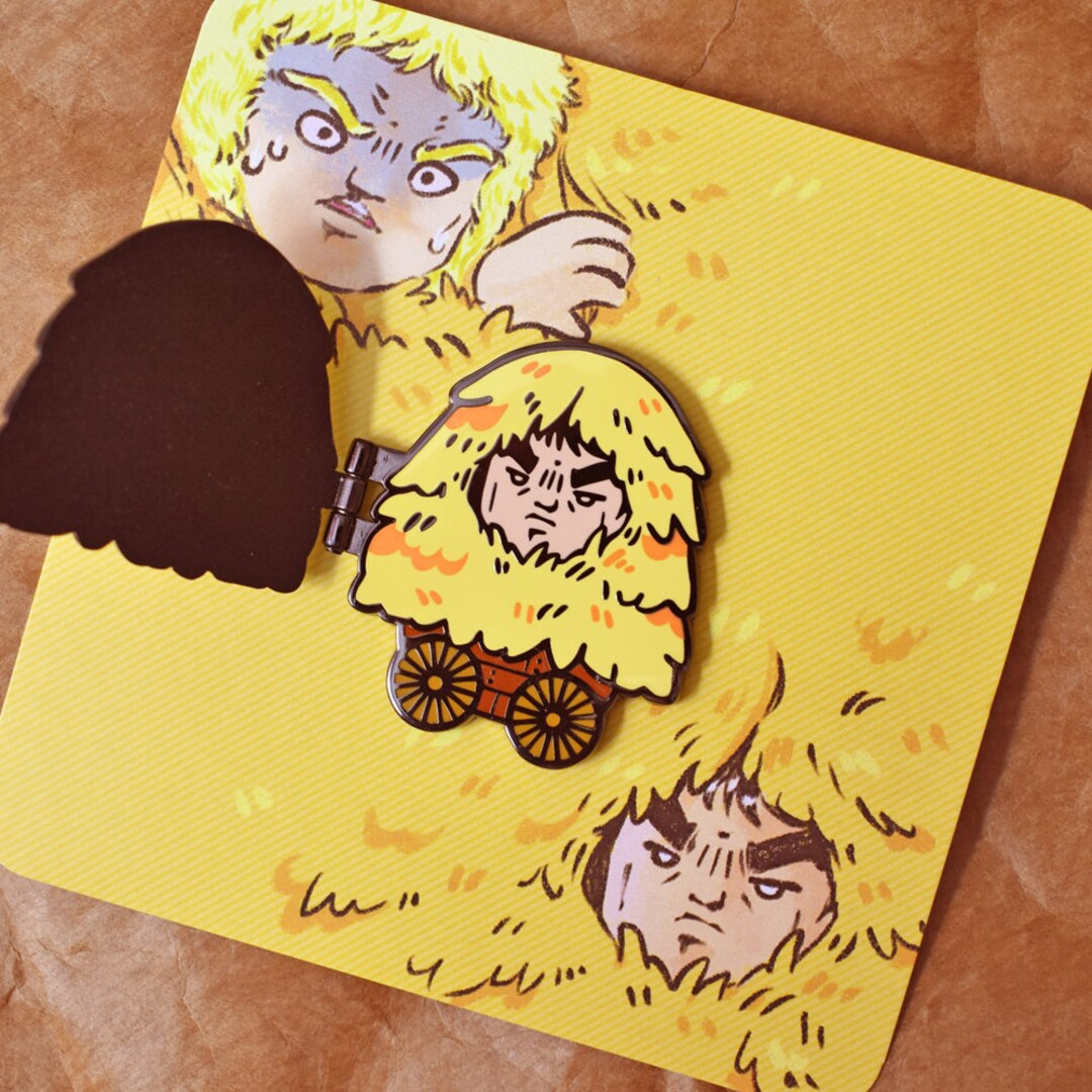 Hidden Haystack | Hinged Enamel Pin | Anime Inspired Showa Era Japan - Etsy